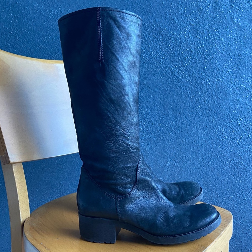 Alberto Fermani Knee High Tall Leather Boots Size 8.5… - Gem